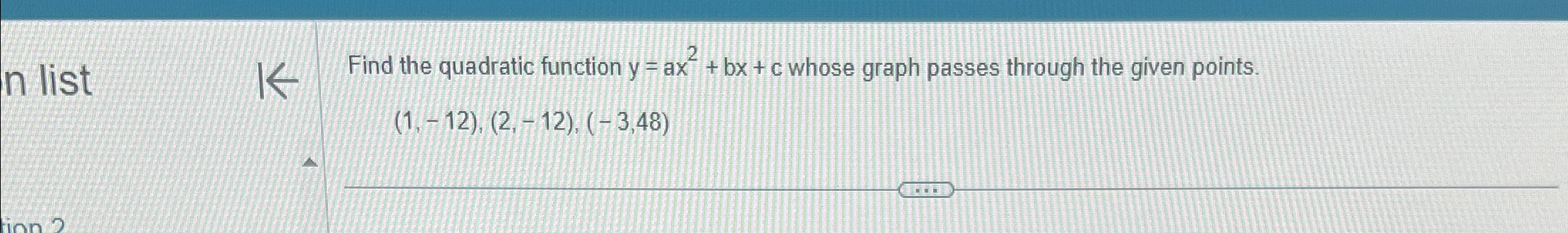Solved Find the quadratic function y=ax2+bx+c ﻿whose graph | Chegg.com