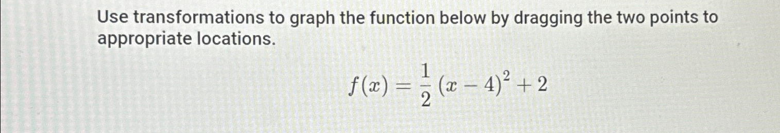 Solved Use transformations to graph the function below by | Chegg.com