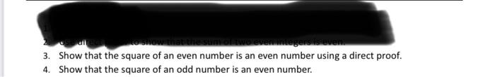 Solved 3. Show that the square of an even number is an even | Chegg.com