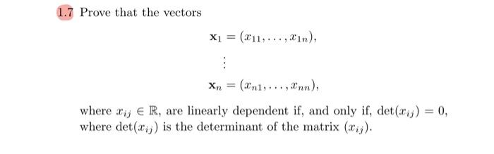Solved 1.7 Prove that the vectors | Chegg.com