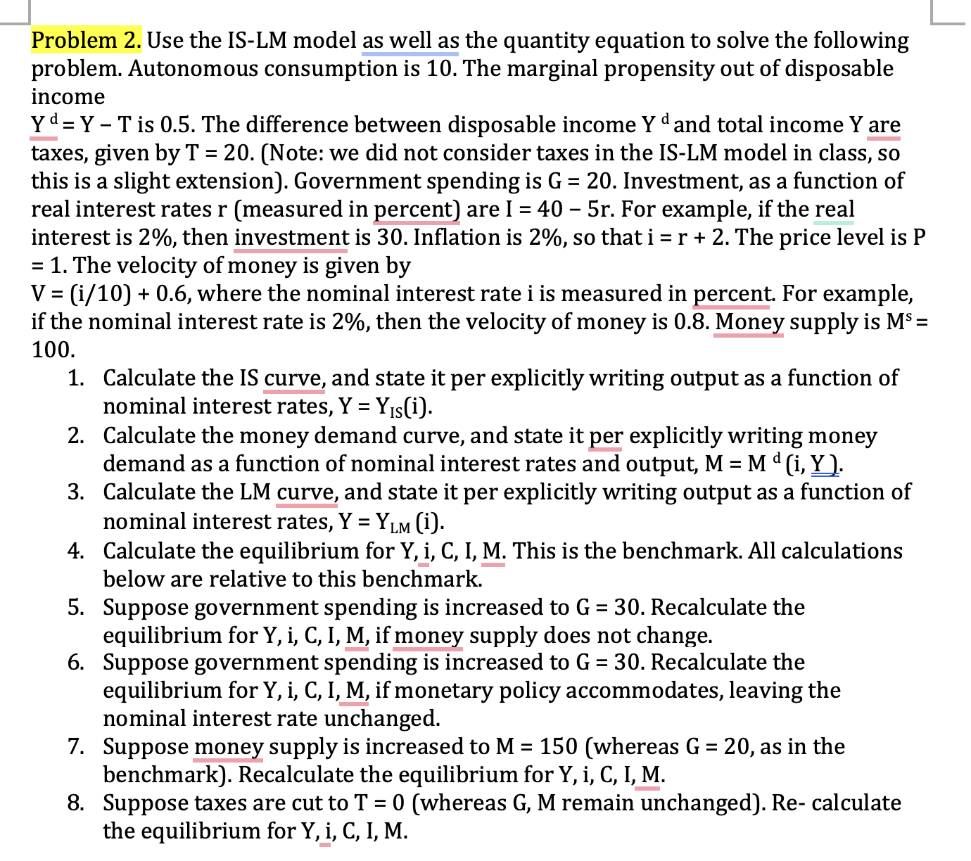 Solved Problem 2. ﻿Use the IS-LM model as well as the | Chegg.com