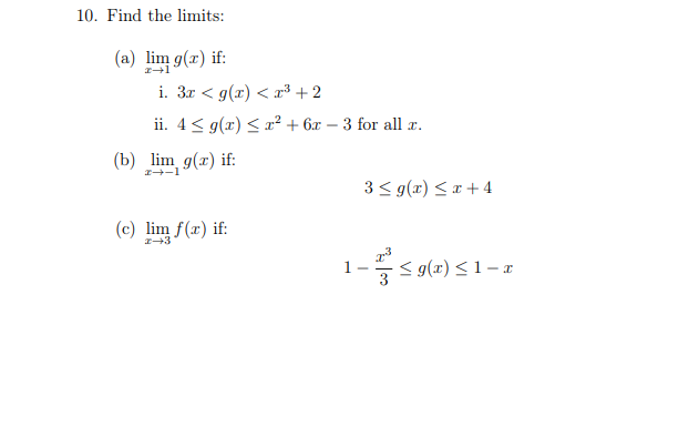 Solved Find the limits:(a) limx→1g(x) | Chegg.com