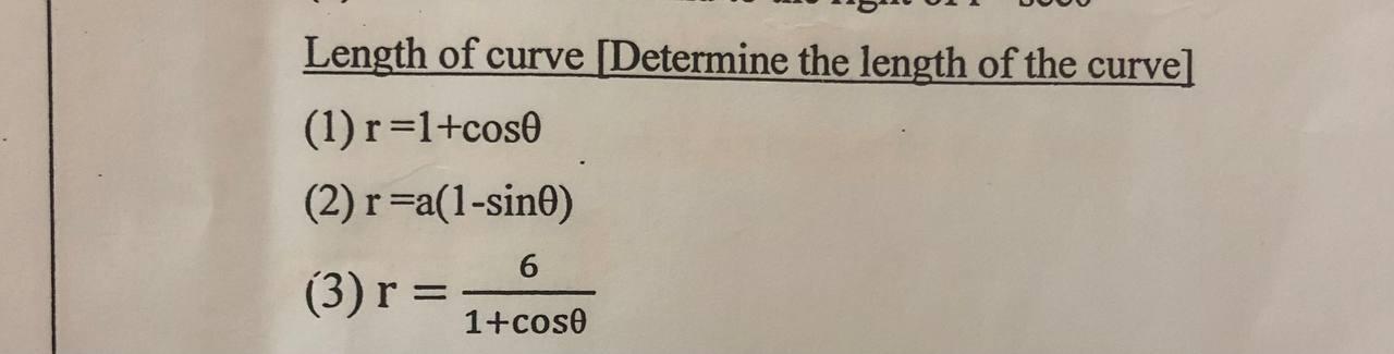 Solved Length of curve [Determine the length of the curve] | Chegg.com