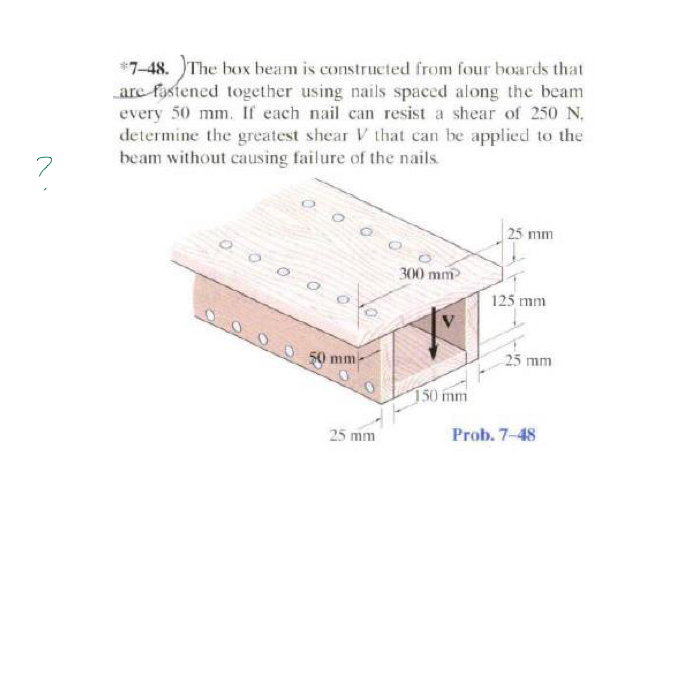 Solved *7-48. ﻿The box beam is constructed from four boards | Chegg.com