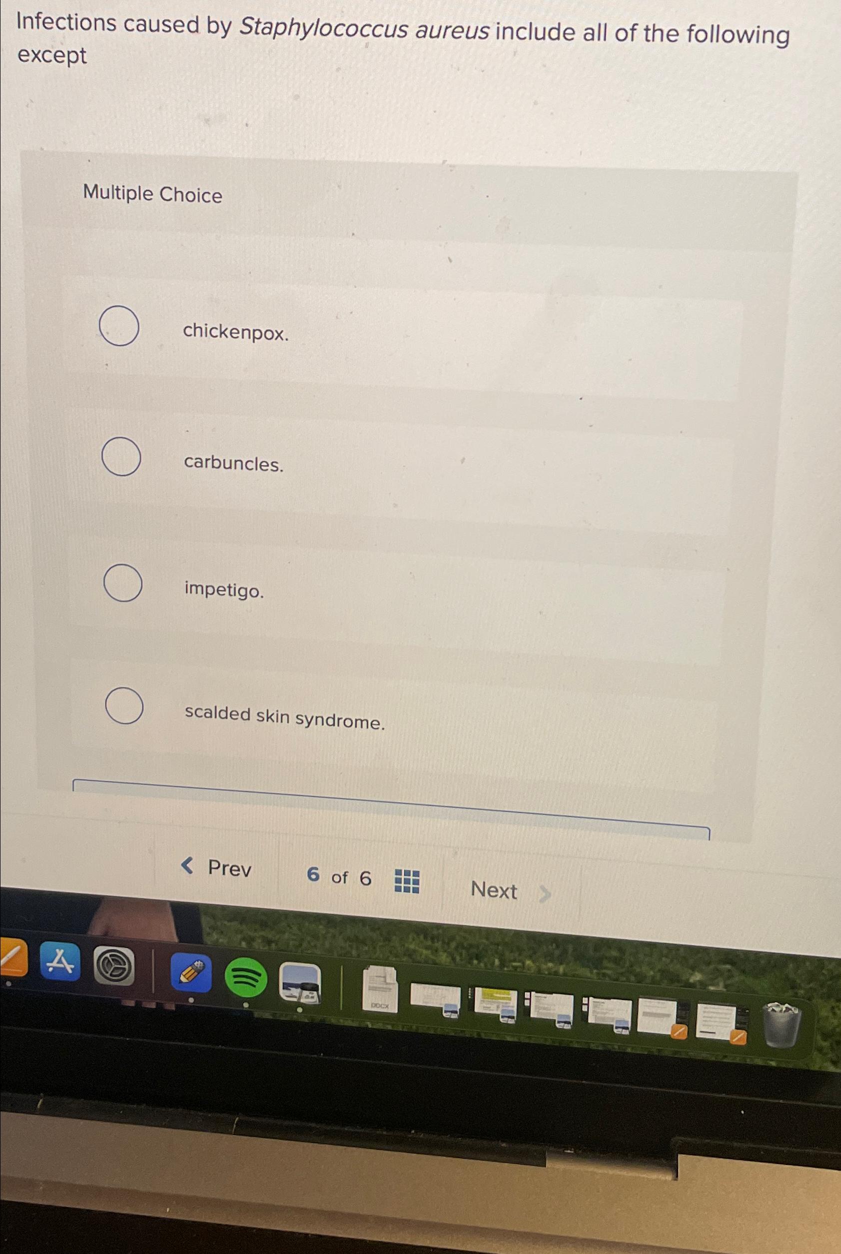 Solved Infections caused by Staphylococcus aureus include | Chegg.com