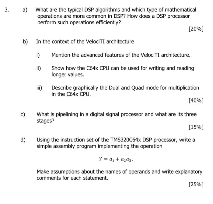A What Are The Typical Dsp Algorithms And Which Type