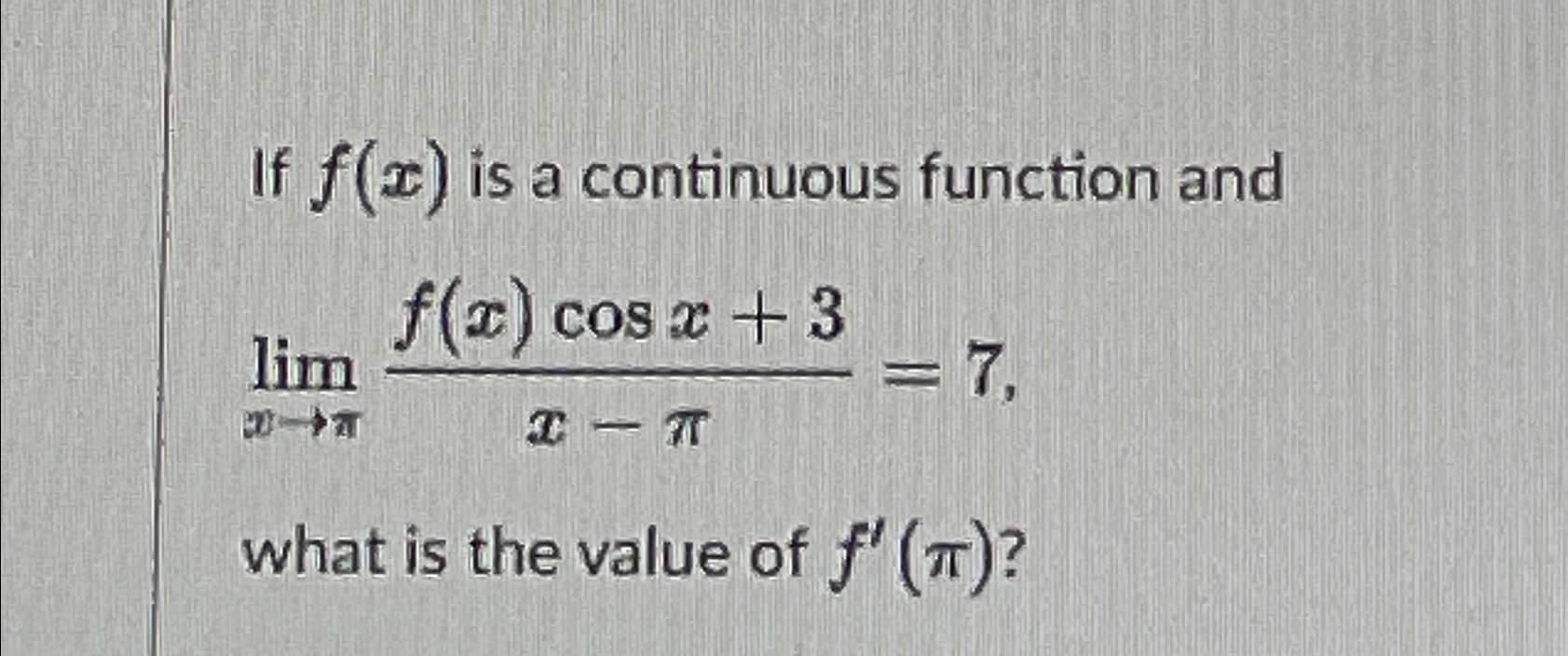 Solved If f(x) ﻿is a continuous function | Chegg.com