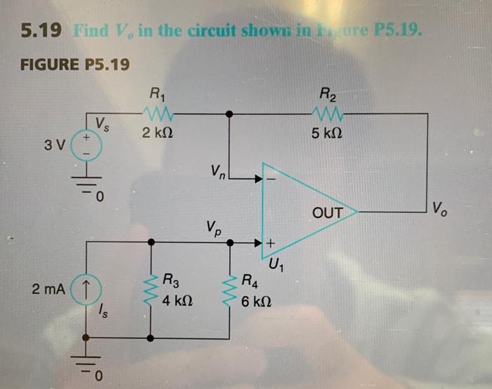 Solved 5.19 Find V0 in the circuit shown in lus ure P5.19. | Chegg.com