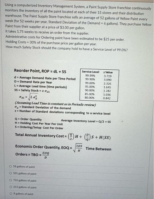 Solved Using a computerized Inventory Management System, a | Chegg.com
