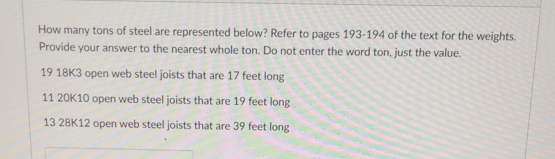Solved How many tons of steel are represented below? Refer | Chegg.com