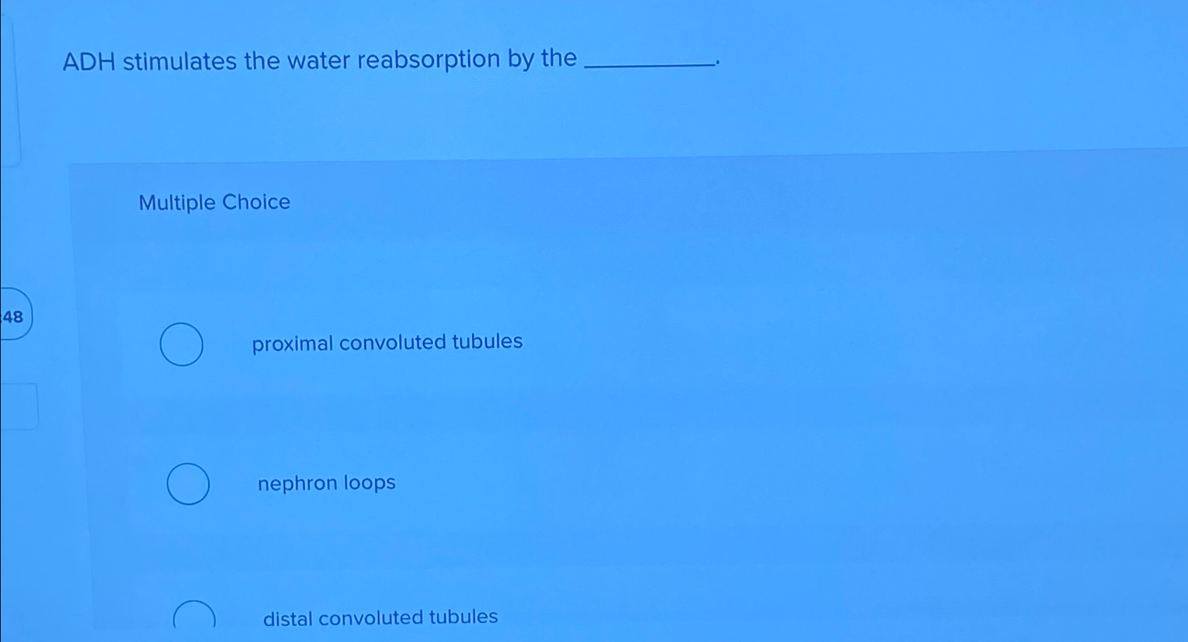 Solved ADH stimulates the water reabsorption by theMultiple | Chegg.com