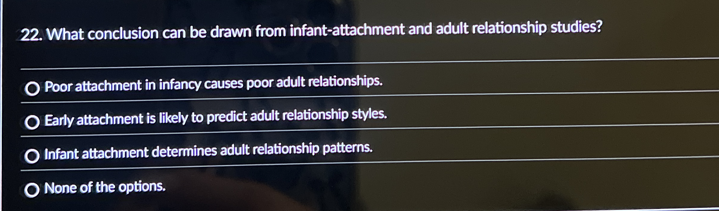 Solved What conclusion can be drawn from infant-attachment | Chegg.com