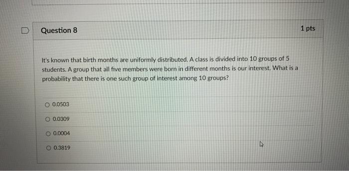 Solved It's known that birth months are uniformly | Chegg.com
