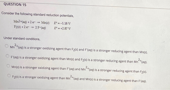 Solved QUESTION 15 Consider the following standard reduction | Chegg.com