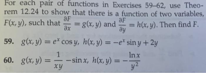 Solved For each pair of functions in Exercises 59−62, use | Chegg.com
