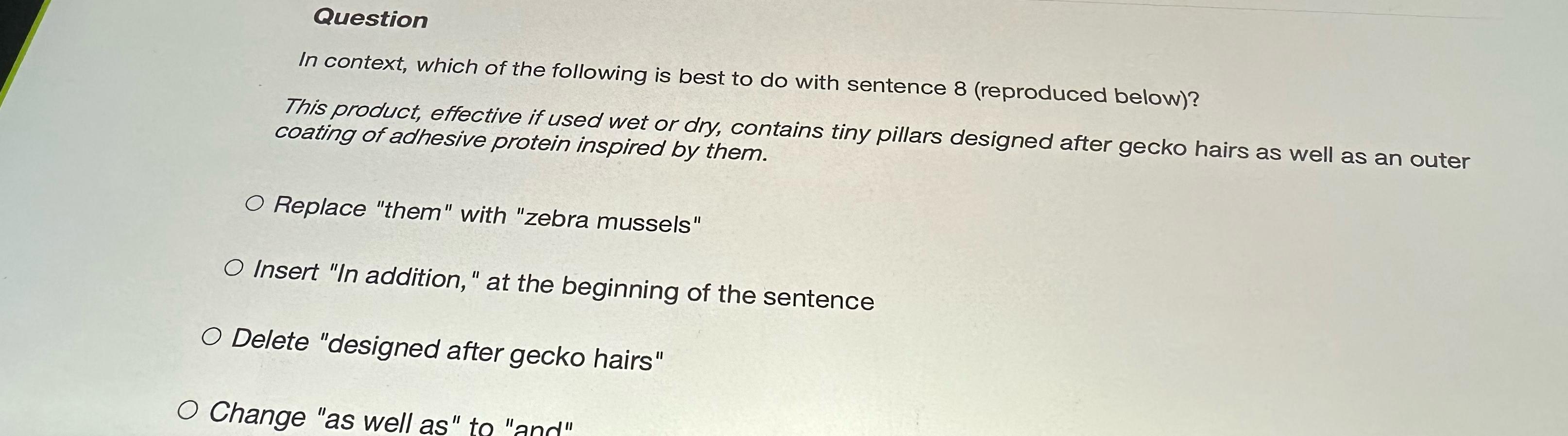 Solved QuestionIn context, which of the following is best to | Chegg.com