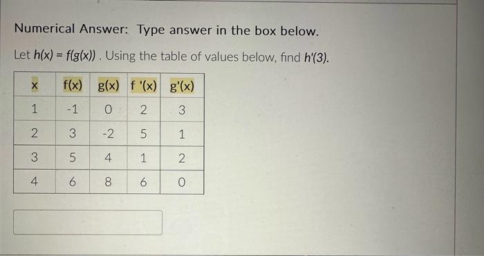 Solved Numerical Answer: Type answer in the box below. Let | Chegg.com