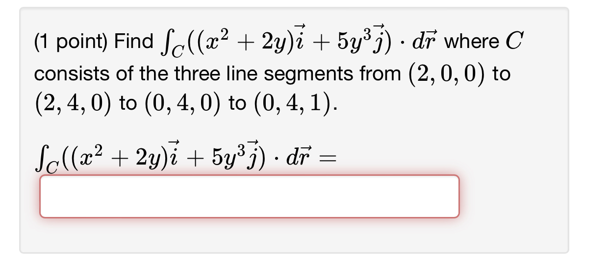 Solved (1 ﻿point) ﻿Find | Chegg.com