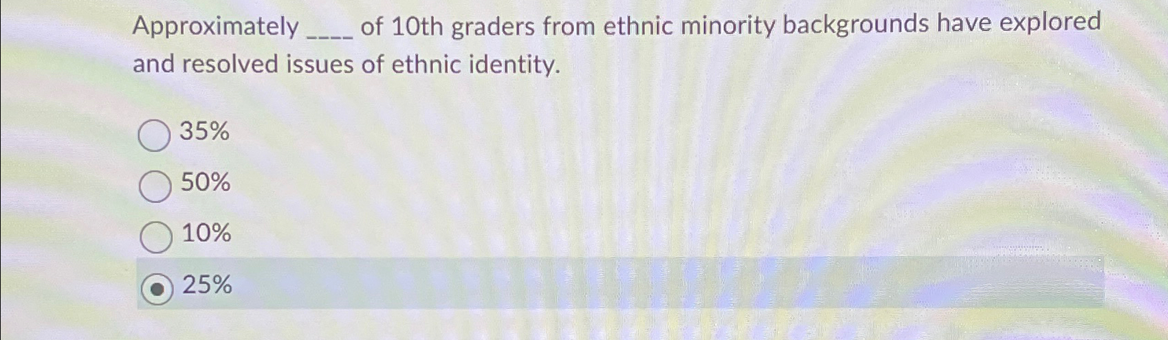 Solved Approximately of 10 ﻿th graders from ethnic minority | Chegg.com