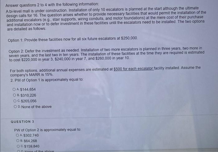 Solved Answer questions 2 to 4 with the following | Chegg.com