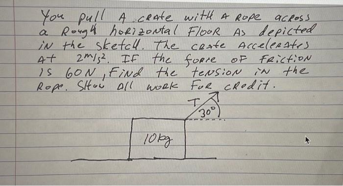 Solved You pull A crate with a Rope acposs a Rough | Chegg.com