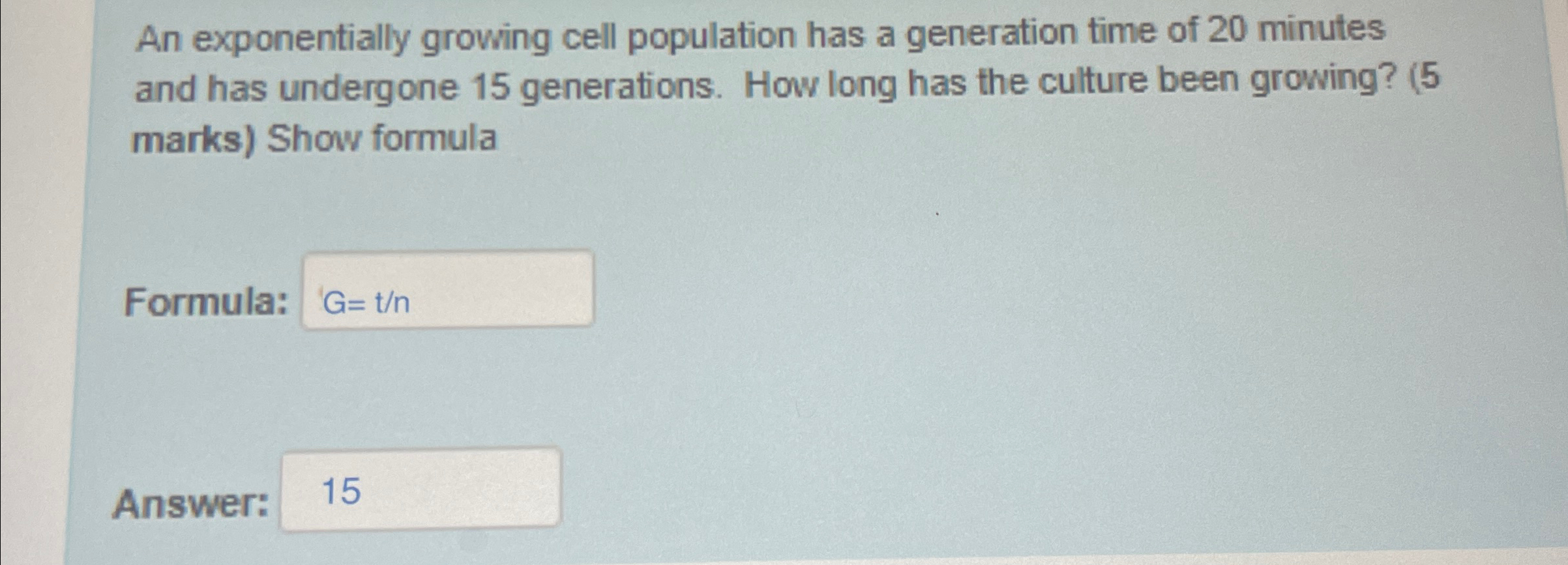 Solved An exponentially growing cell population has a | Chegg.com