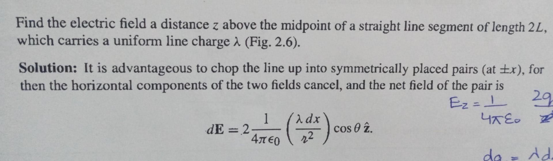 Solved Find the electric field a distance z above the | Chegg.com