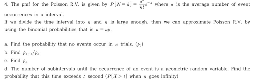 The pmf for the Poisson R.V. ﻿is given by | Chegg.com