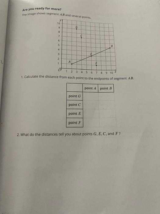 Solved Are you ready for more? The image shows segment AB | Chegg.com