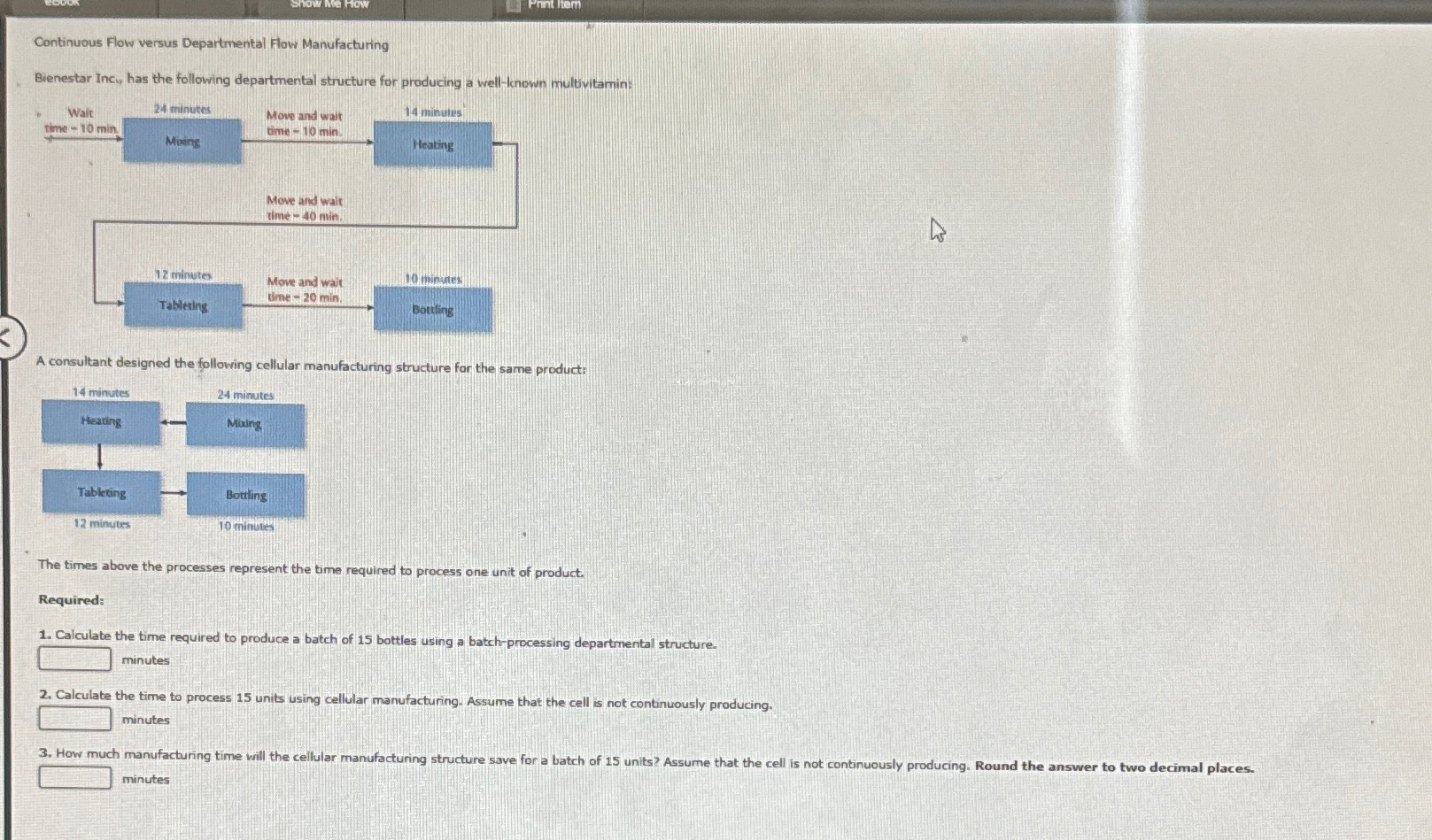 Solved Continuous Flow versus Departmental Flow | Chegg.com