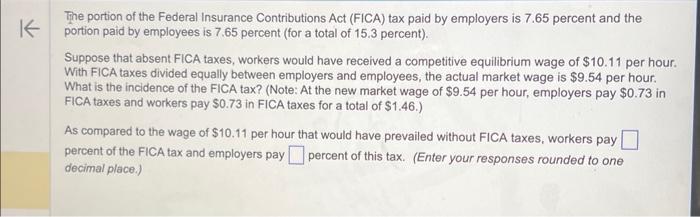 Solved The portion of the Federal Insurance Contributions | Chegg.com