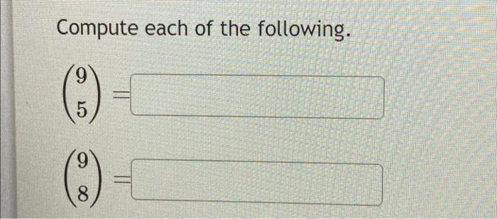 Solved Compute each of the following. | Chegg.com