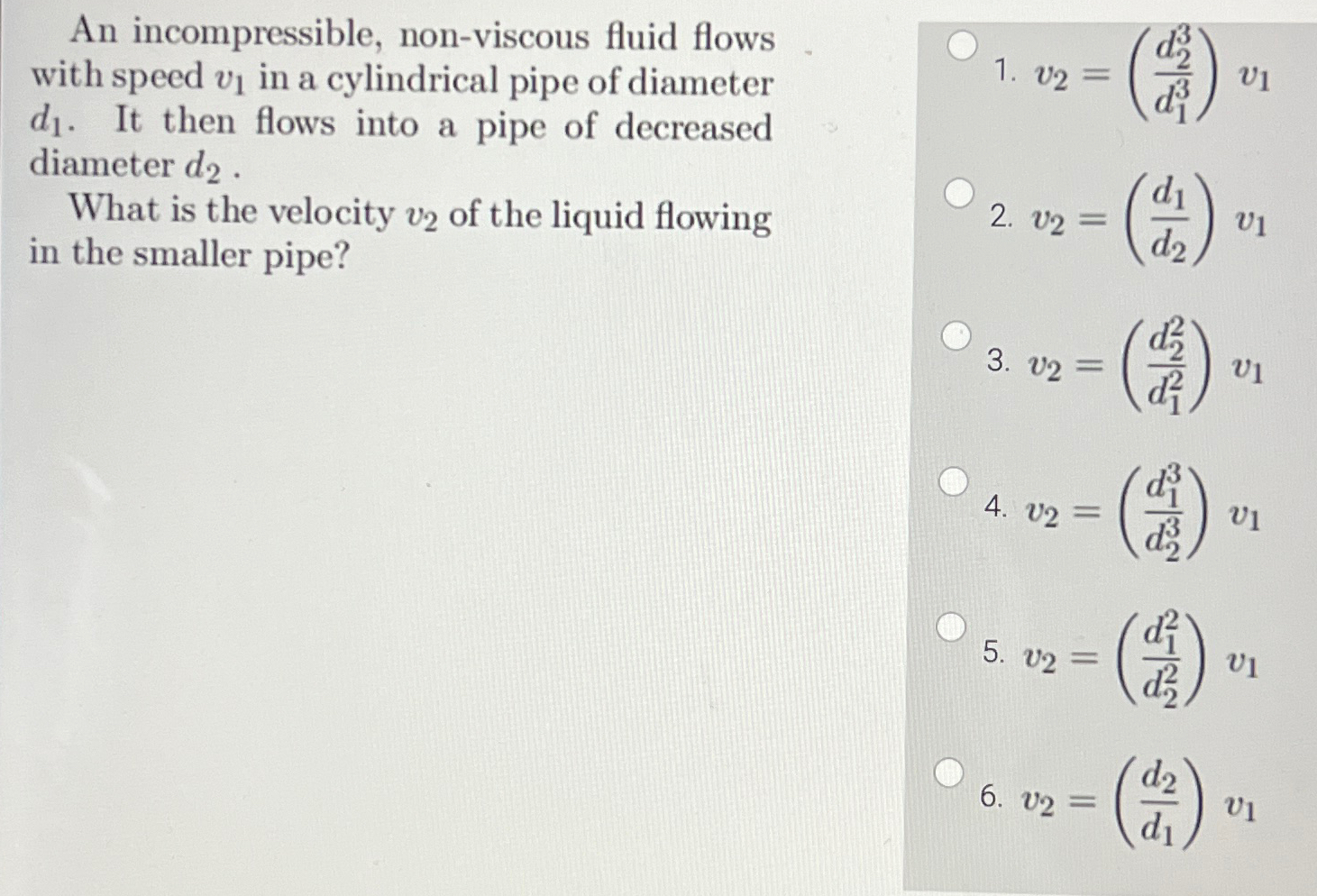Solved An incompressible, non-viscous fluid flows with speed | Chegg.com