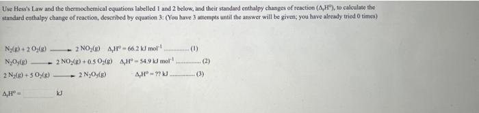 Solved Use Hess's Law and the thermochemical equations | Chegg.com