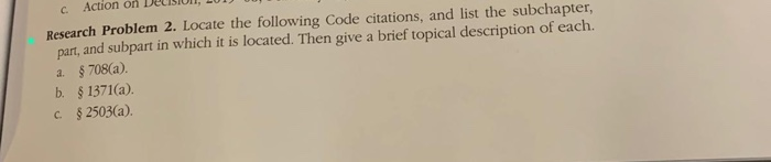 Solved c Action on Research Problem 2. Locate the following | Chegg.com