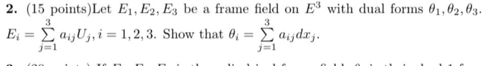 Solved (15 ﻿points)Let E1,E2,E3 ﻿be a frame field on E3 | Chegg.com