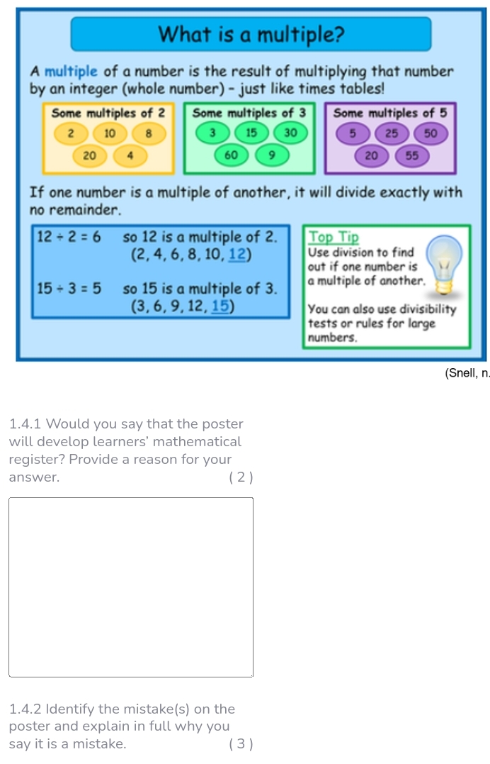 Solved What is a multiple?A multiple of a number is the | Chegg.com