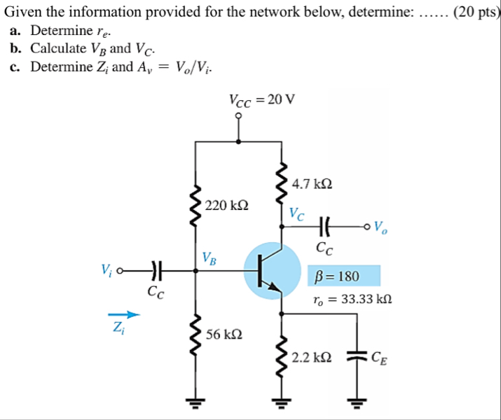 Solved Given the information provided for the network below, | Chegg.com