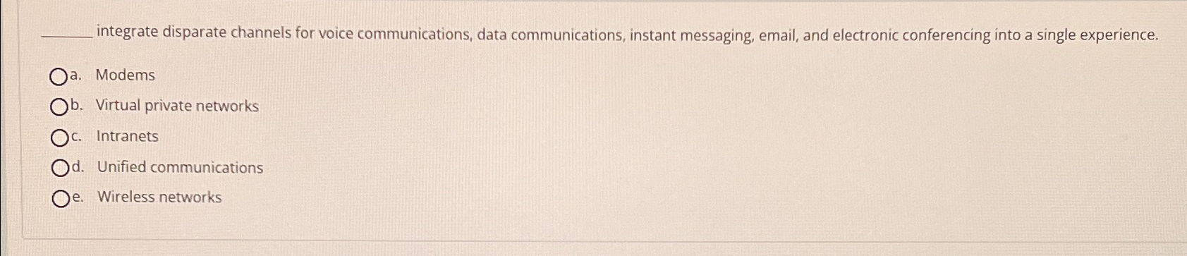 Solved q, ﻿integrate disparate channels for voice | Chegg.com
