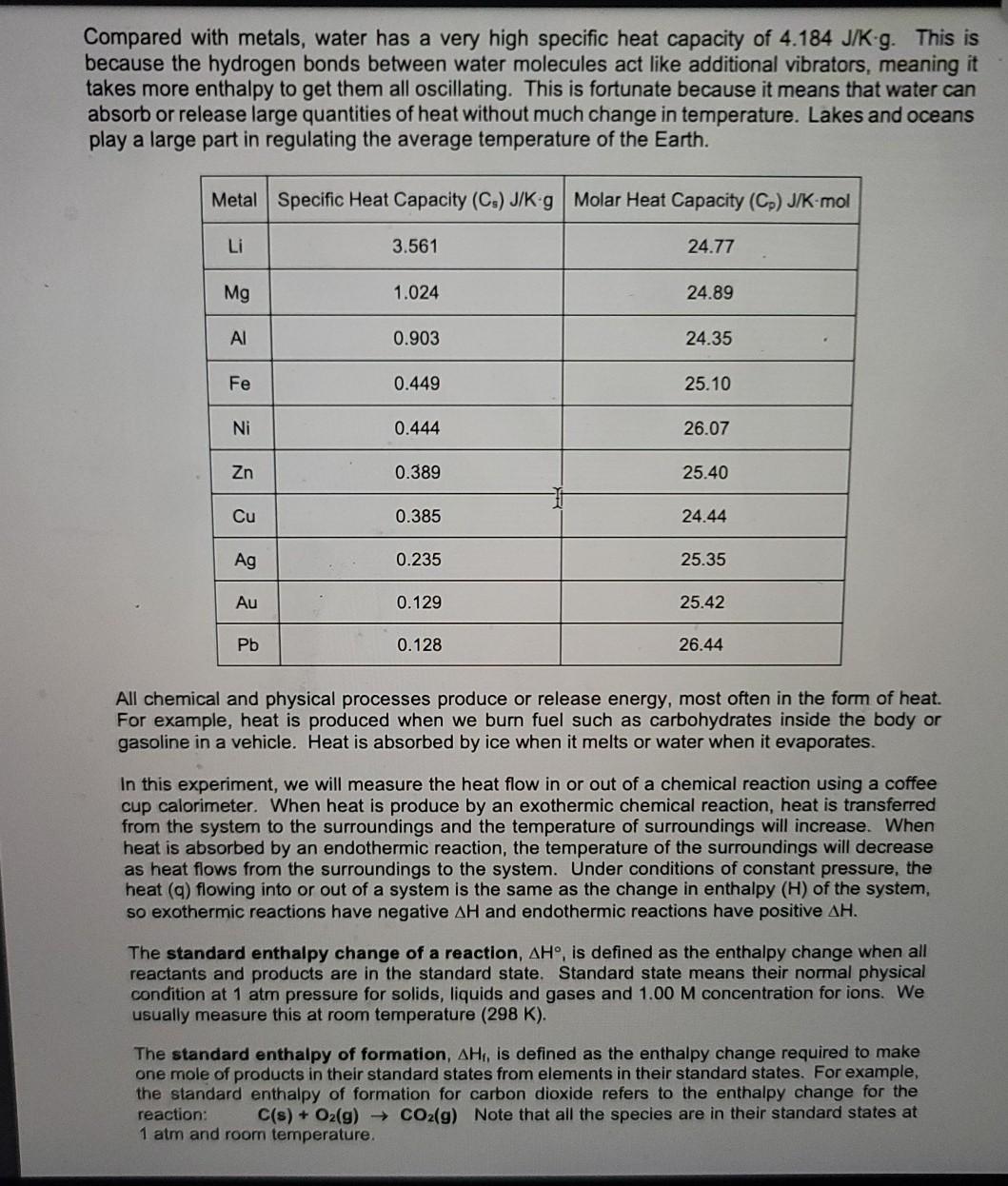 Part 6: Calculating the enthalpy of neutralization 1. | Chegg.com