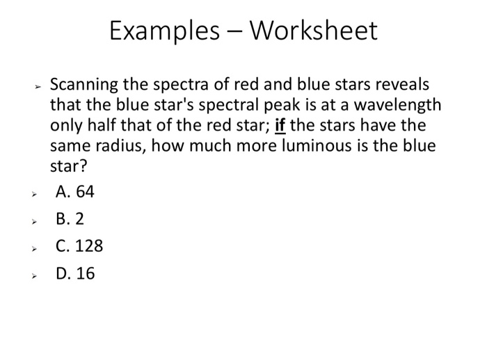 Solved Examples – Worksheet > Scanning the spectra of red | Chegg.com