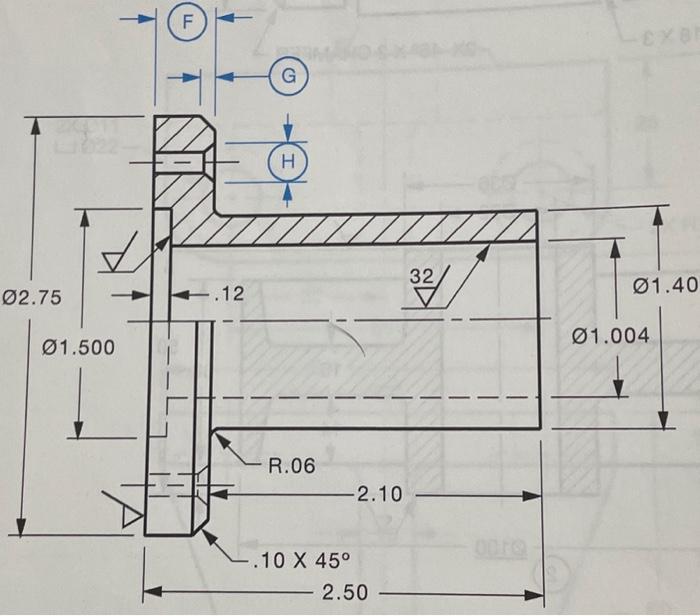 calculate dimension G | Chegg.com