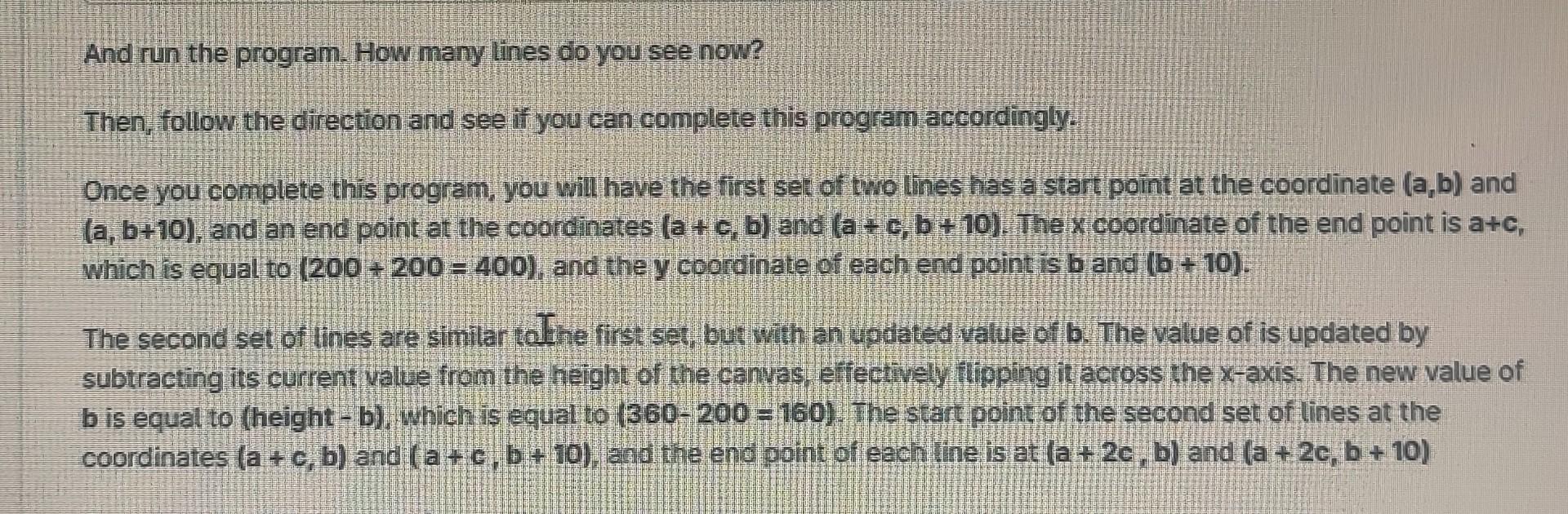 And run the program. How many lines do you see now? | Chegg.com