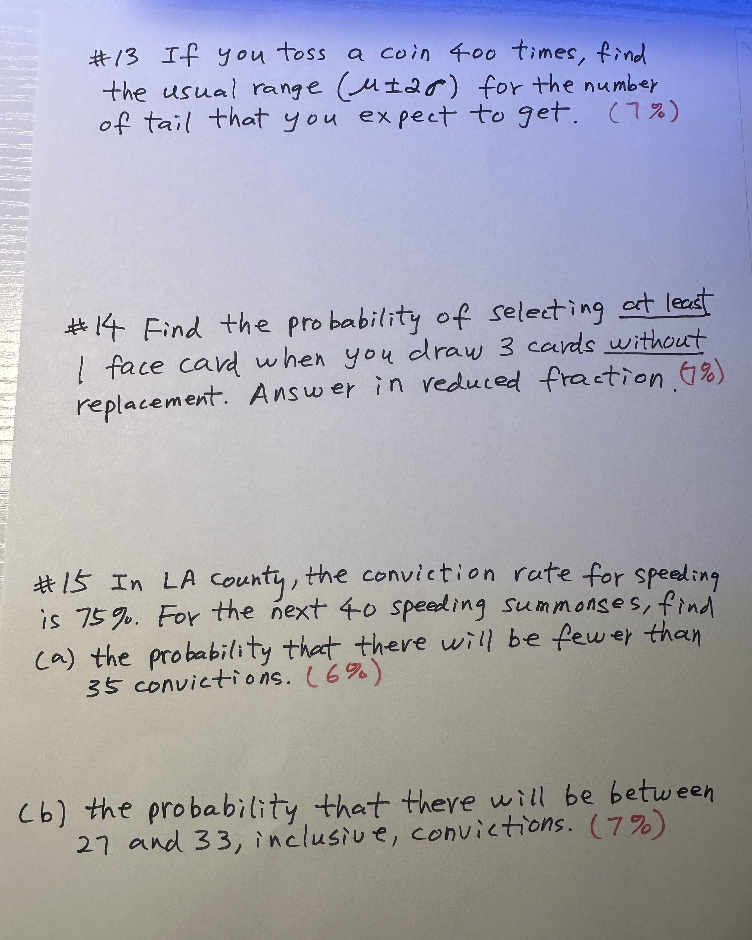 Solved #13 ﻿If you toss a coin 400 ﻿times, find the usual | Chegg.com