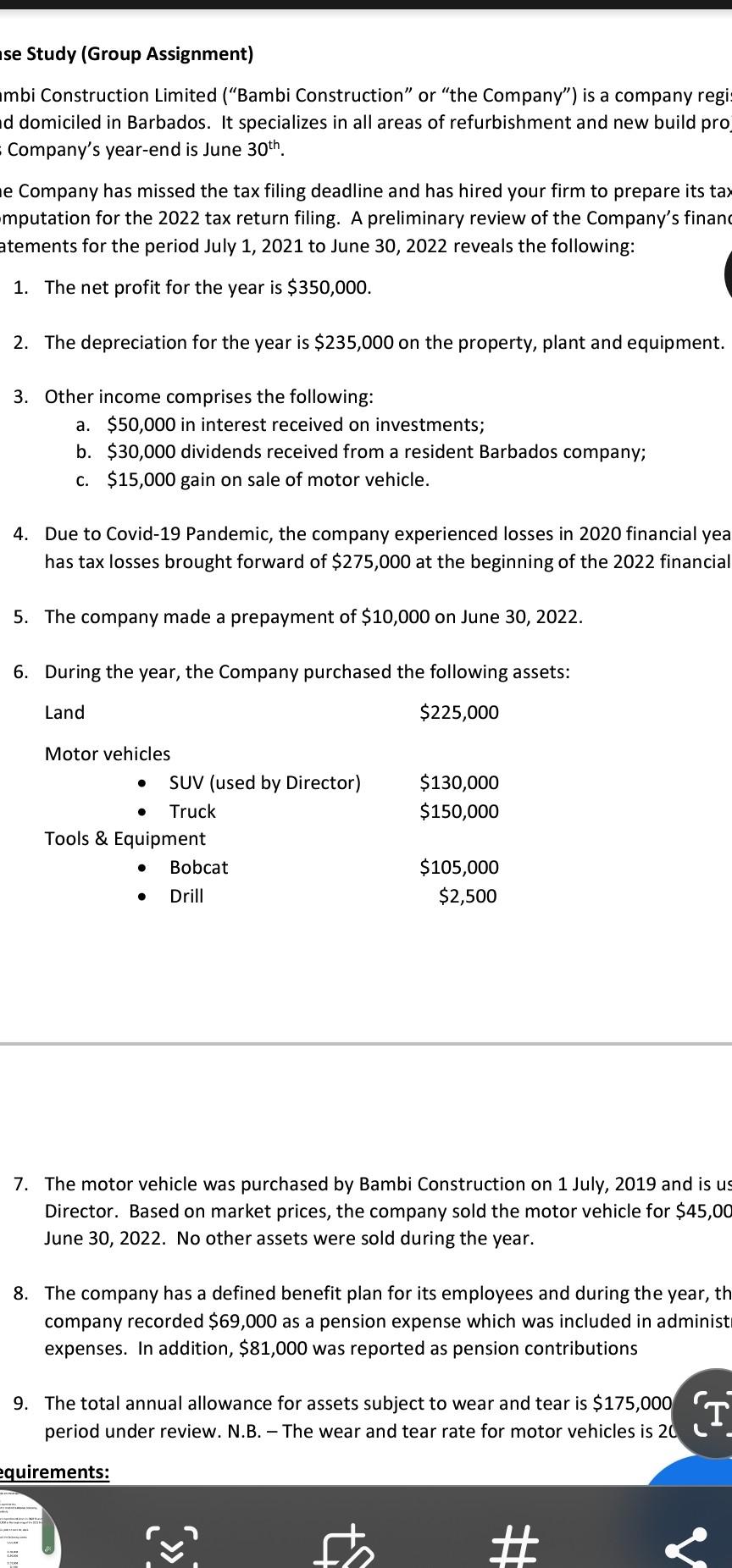 Solved 7. The motor vehicle was purchased by Bambi | Chegg.com