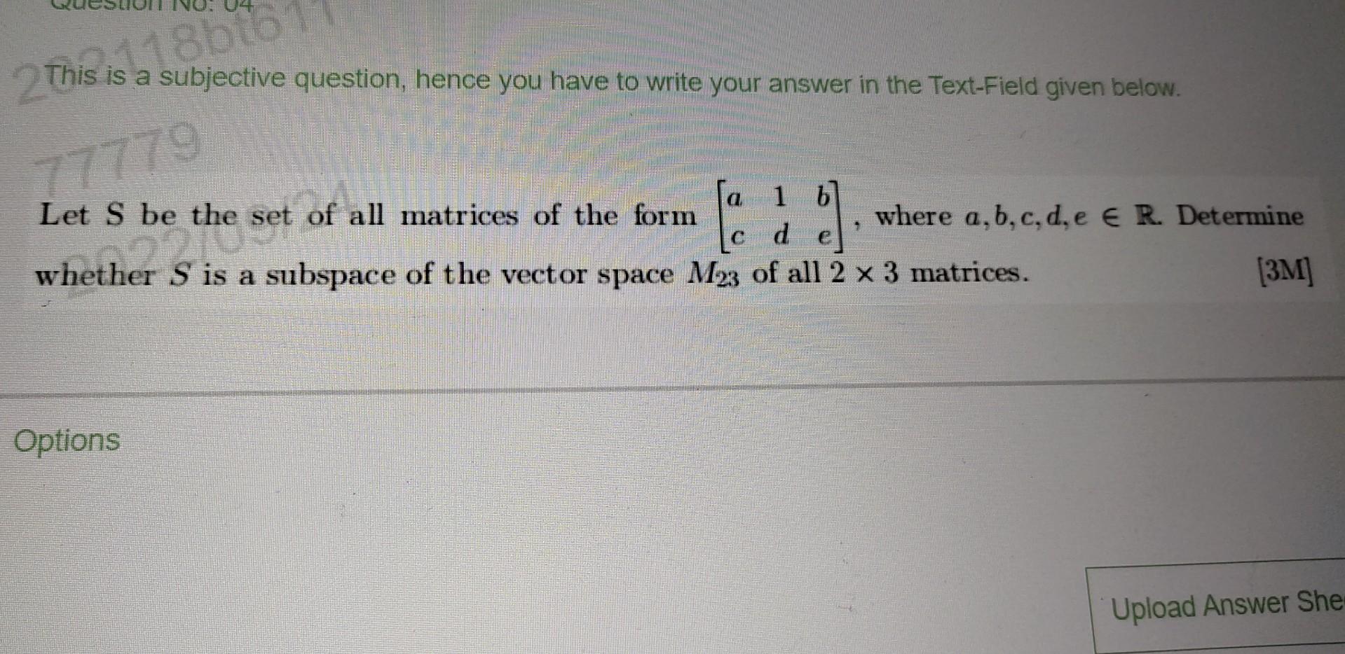 Solved Let S be the set of all matrices of the form | Chegg.com