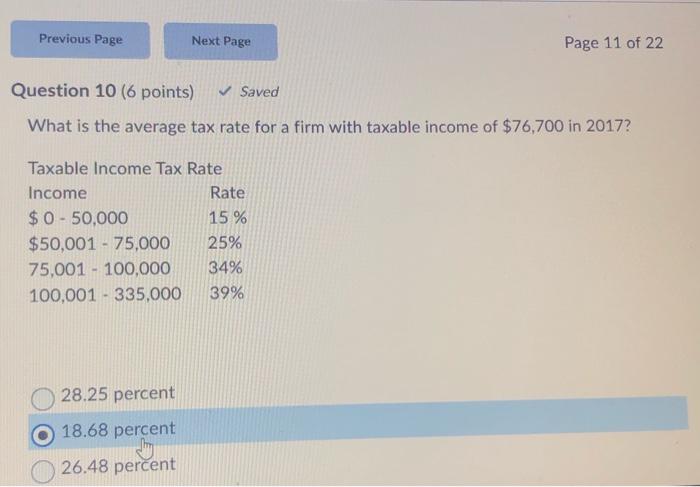 Solved What is the average tax rate for a firm with taxable | Chegg.com