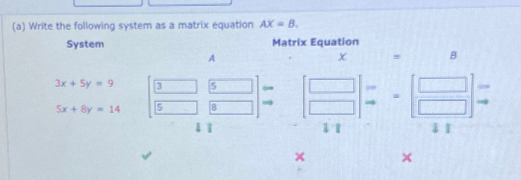 Solved (a) ﻿Write the following system as a matrix equation | Chegg.com
