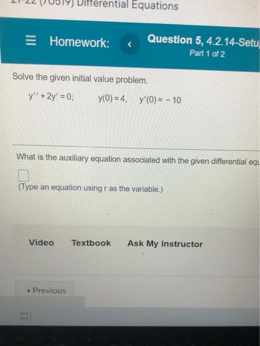 Solved Differential Equations = Homework: