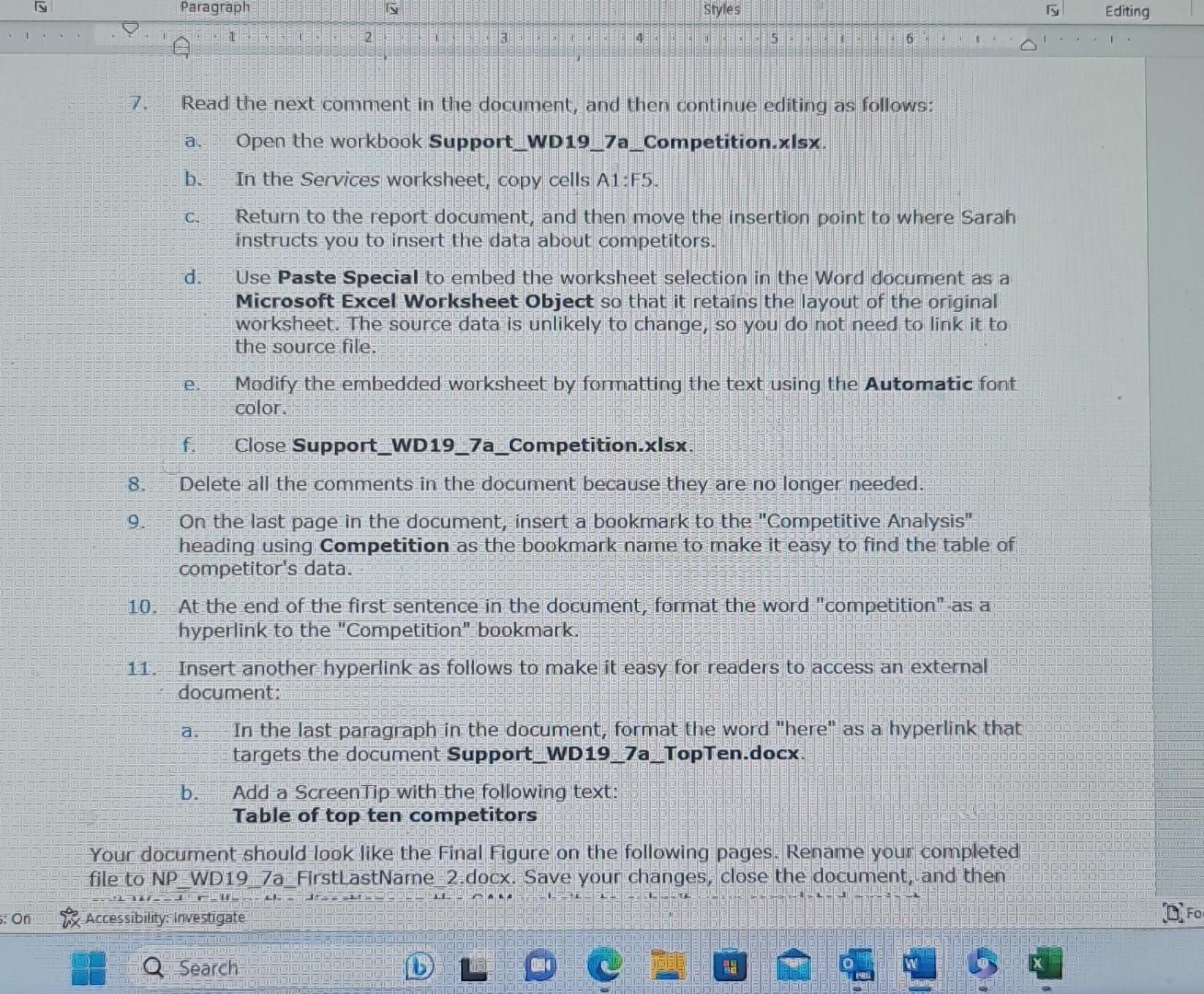 Solved 7. Read the next comment in the document, and then | Chegg.com